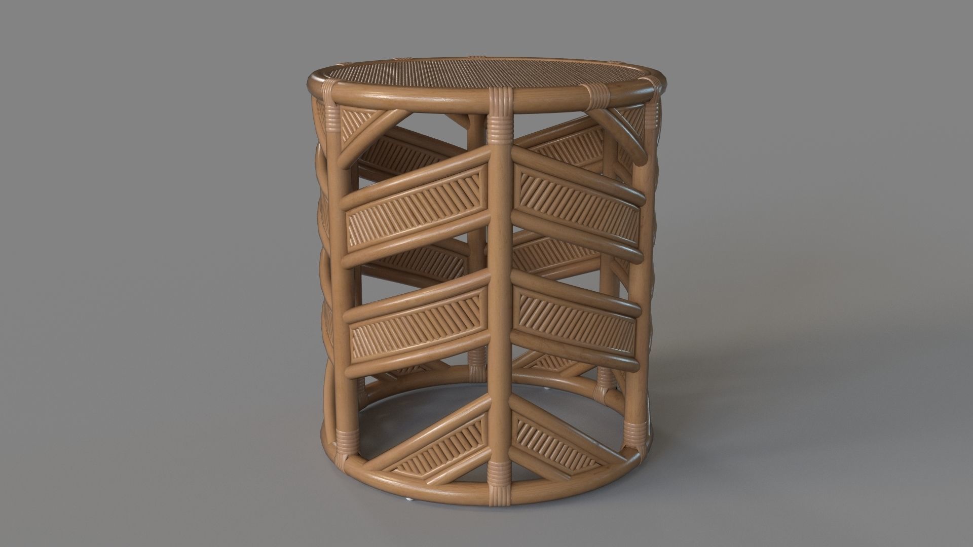 Lehner Drum End Table Brown 3D model | CGTrader