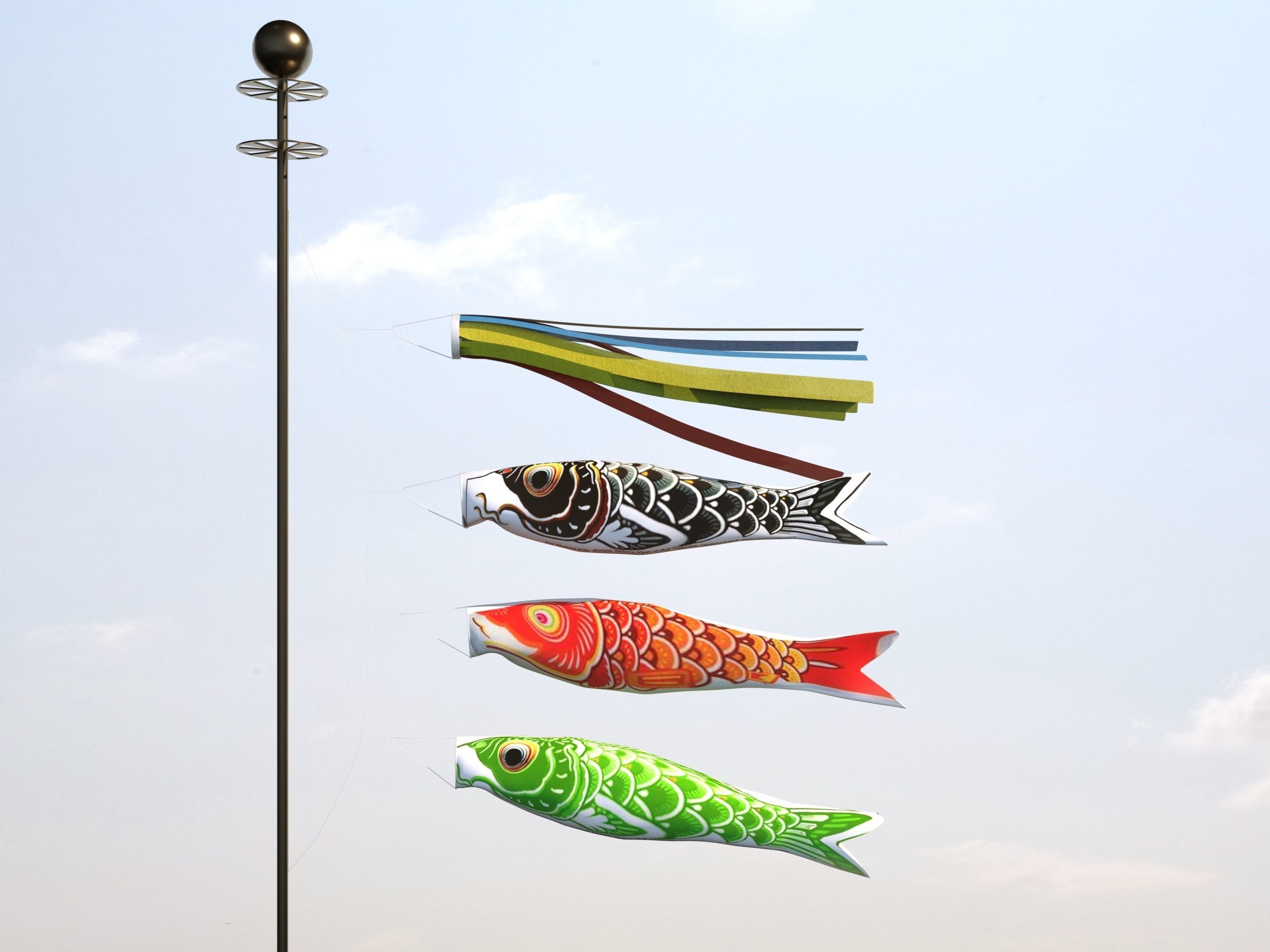 Koinobori Koi flag Japanese 3D model | CGTrader