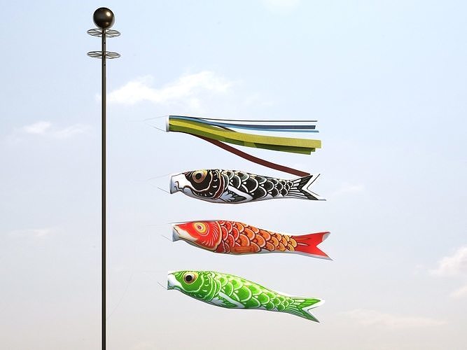 Koinobori Koi flag Japanese 3D model | CGTrader