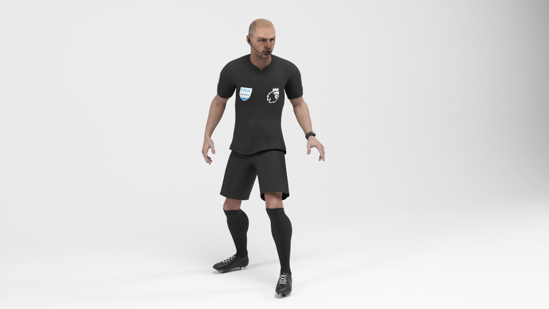 Referee 1 soccer 3D model animated rigged | CGTrader