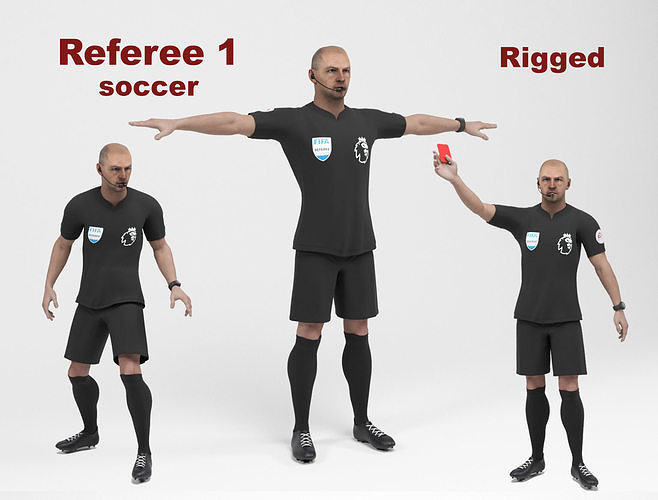 Referee 1 3D model animated rigged | CGTrader