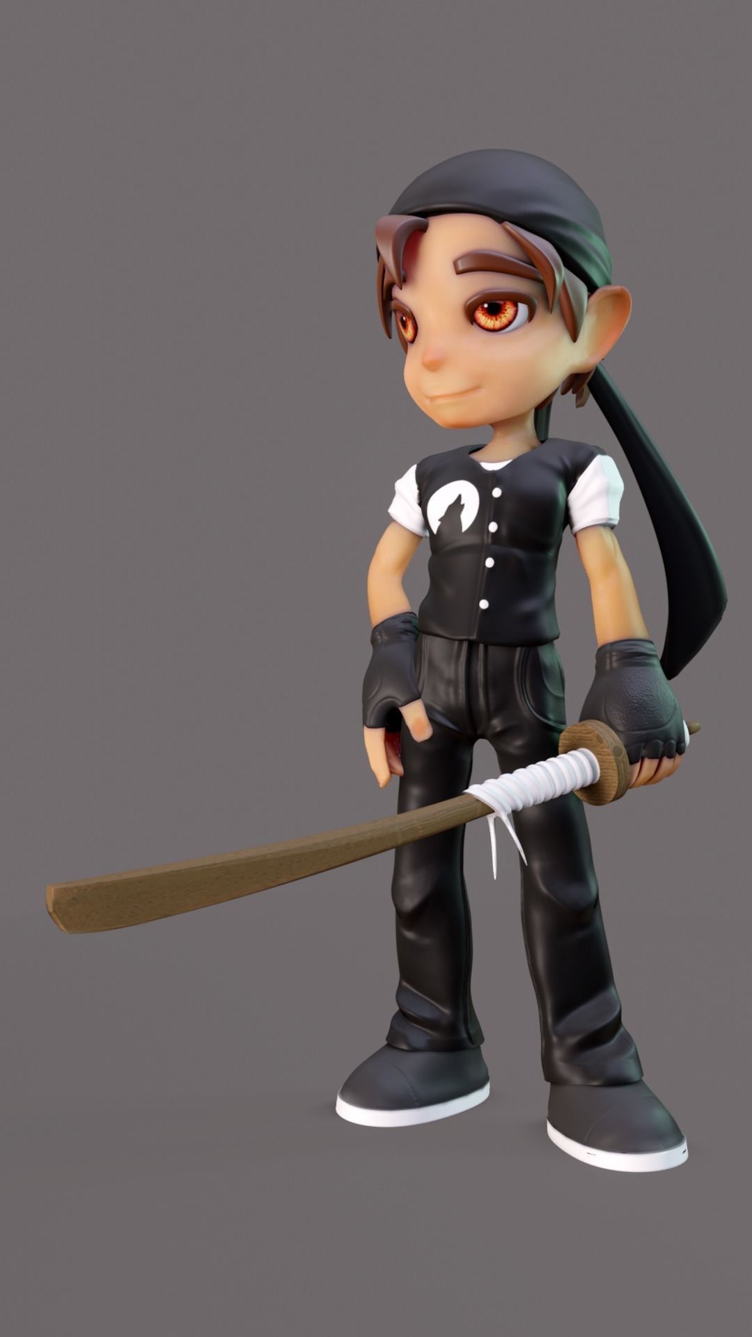 3D model stylized anime boy half chibi character - Perfect to game ...