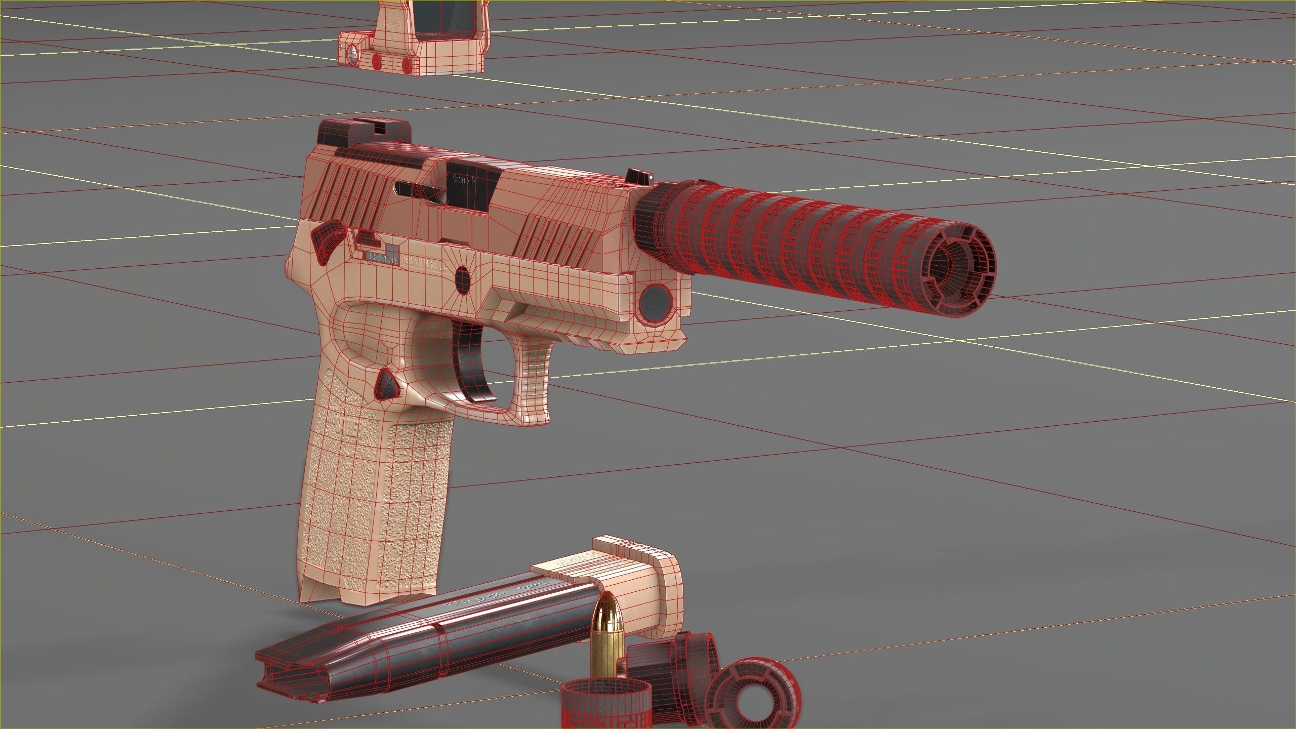 3D model Sig Sauer M18 with MOD X Silencer VR / AR / low-poly | CGTrader