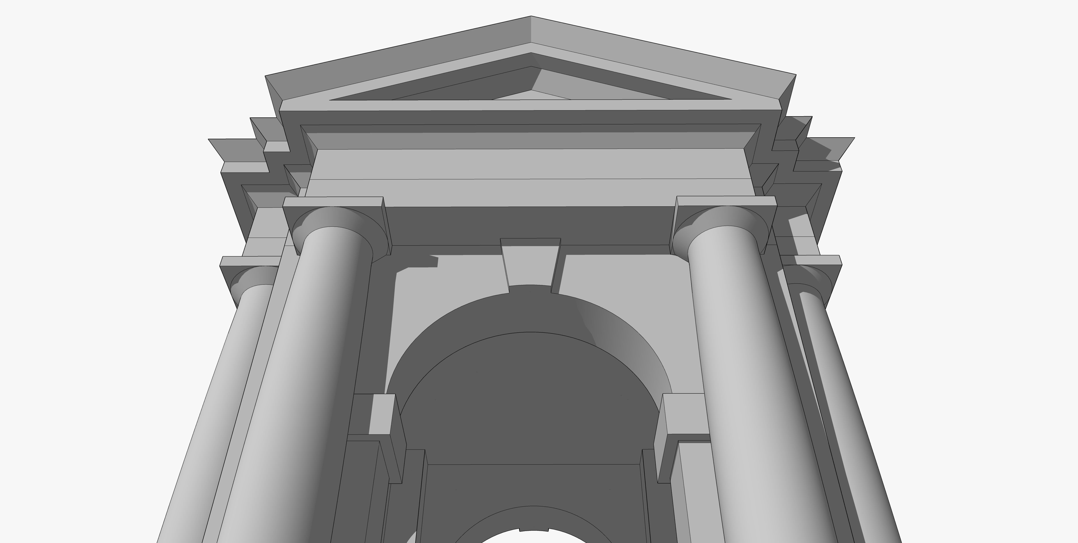 3D model Arched portico in the mas Tuscan order with freestanding ...