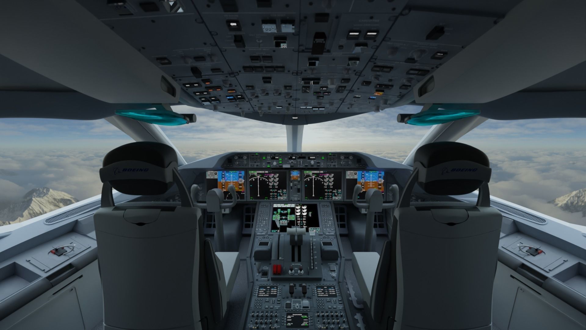 Boeing 787 Dreamliner Cockpit 3D model | CGTrader