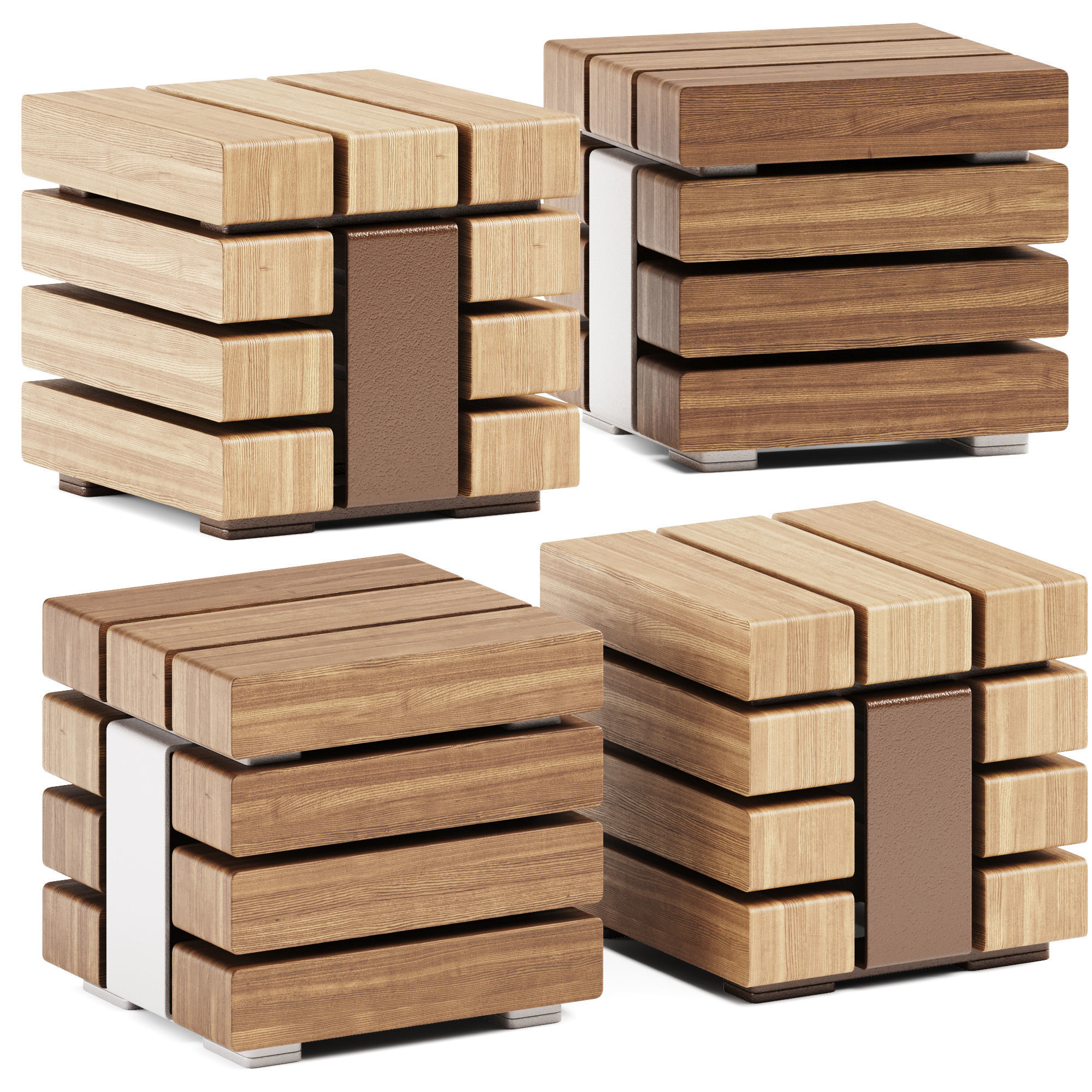 KONG CUBE Low pine garden stool by Vestre 3D model | CGTrader