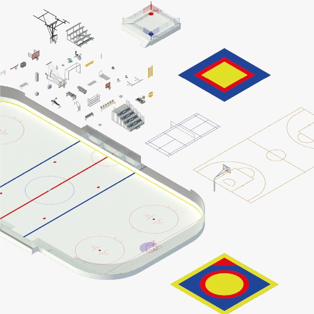 Sports Equipment - Pack of revit families 3D model | CGTrader