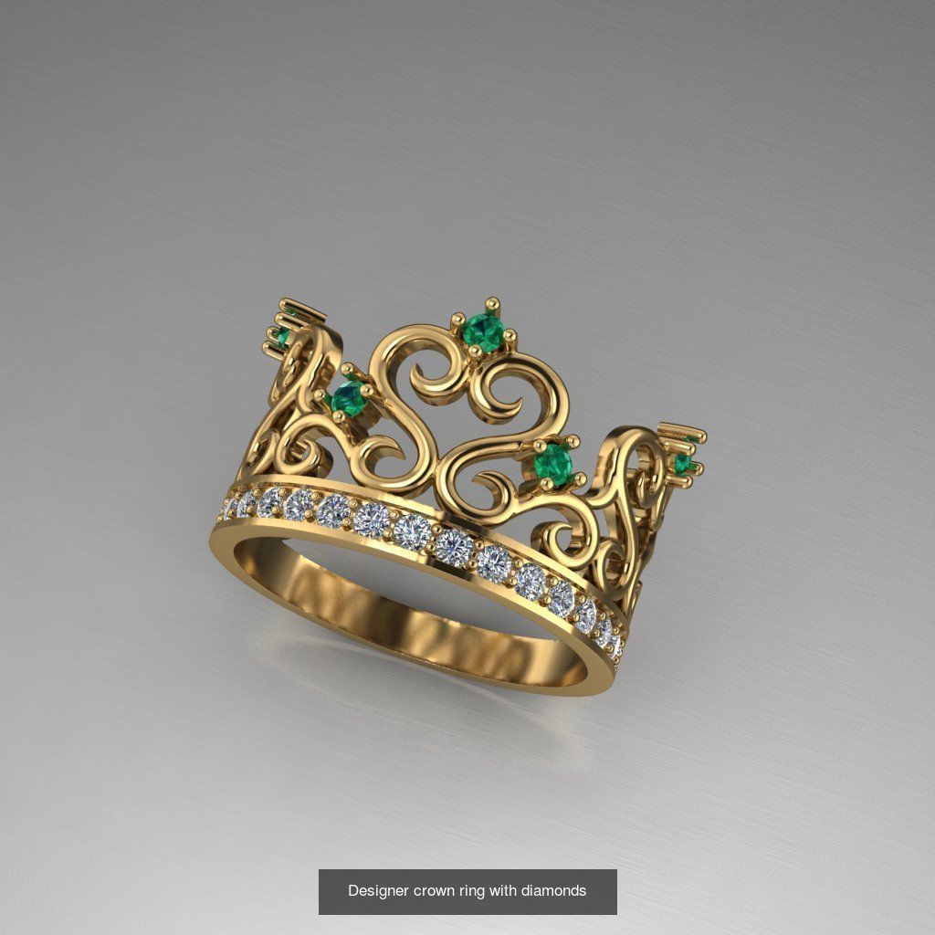Crown ring collection | CGTrader
