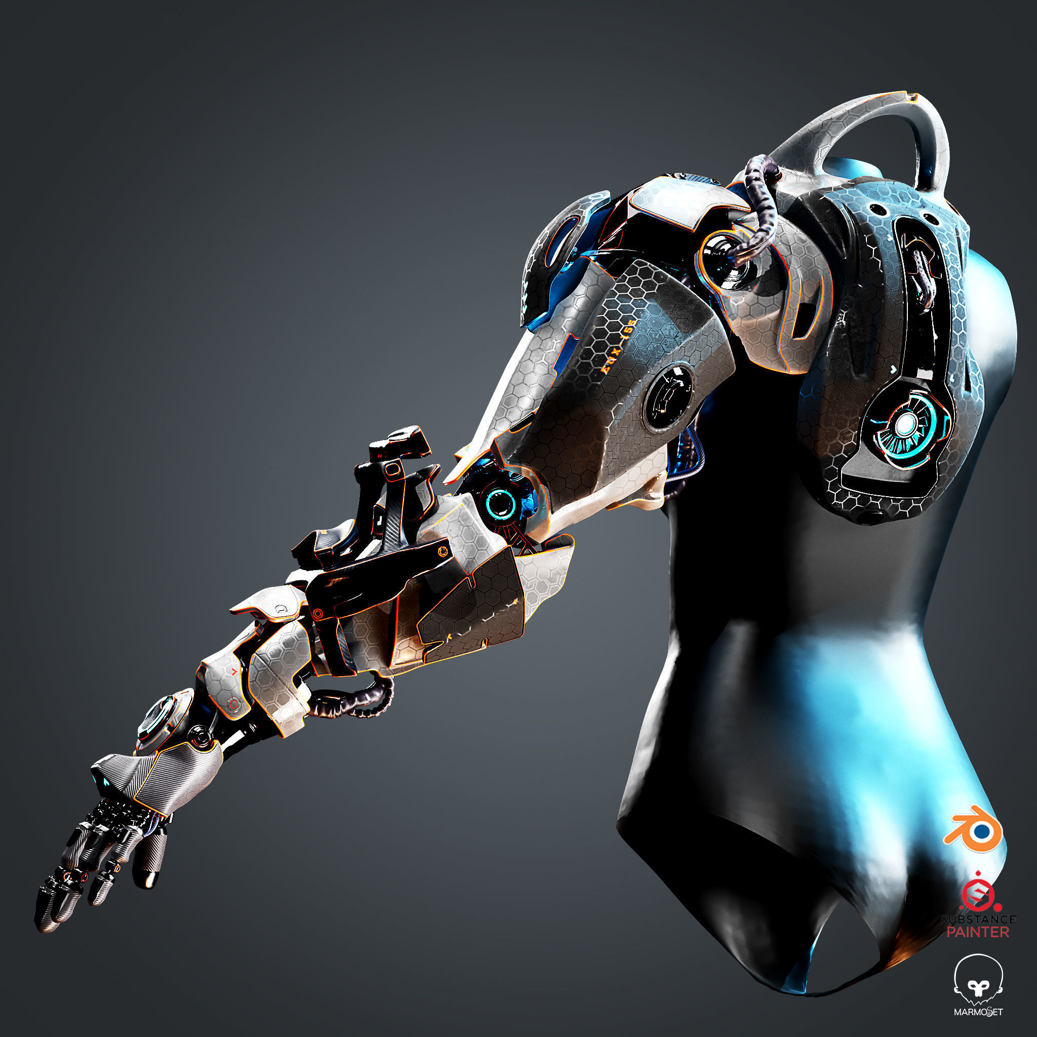 Sci-Fi Mechanical Arm 3D model | CGTrader