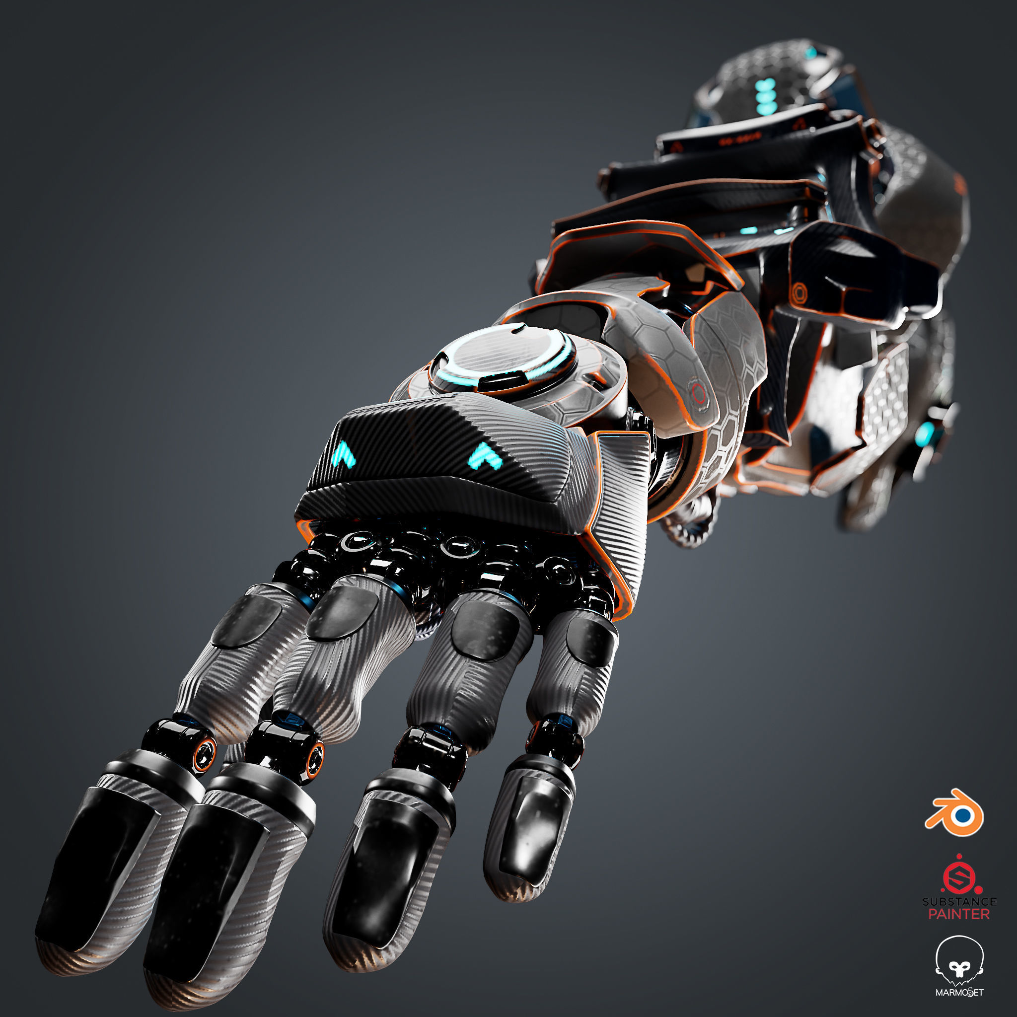 Sci-Fi Mechanical Arm 3D model | CGTrader