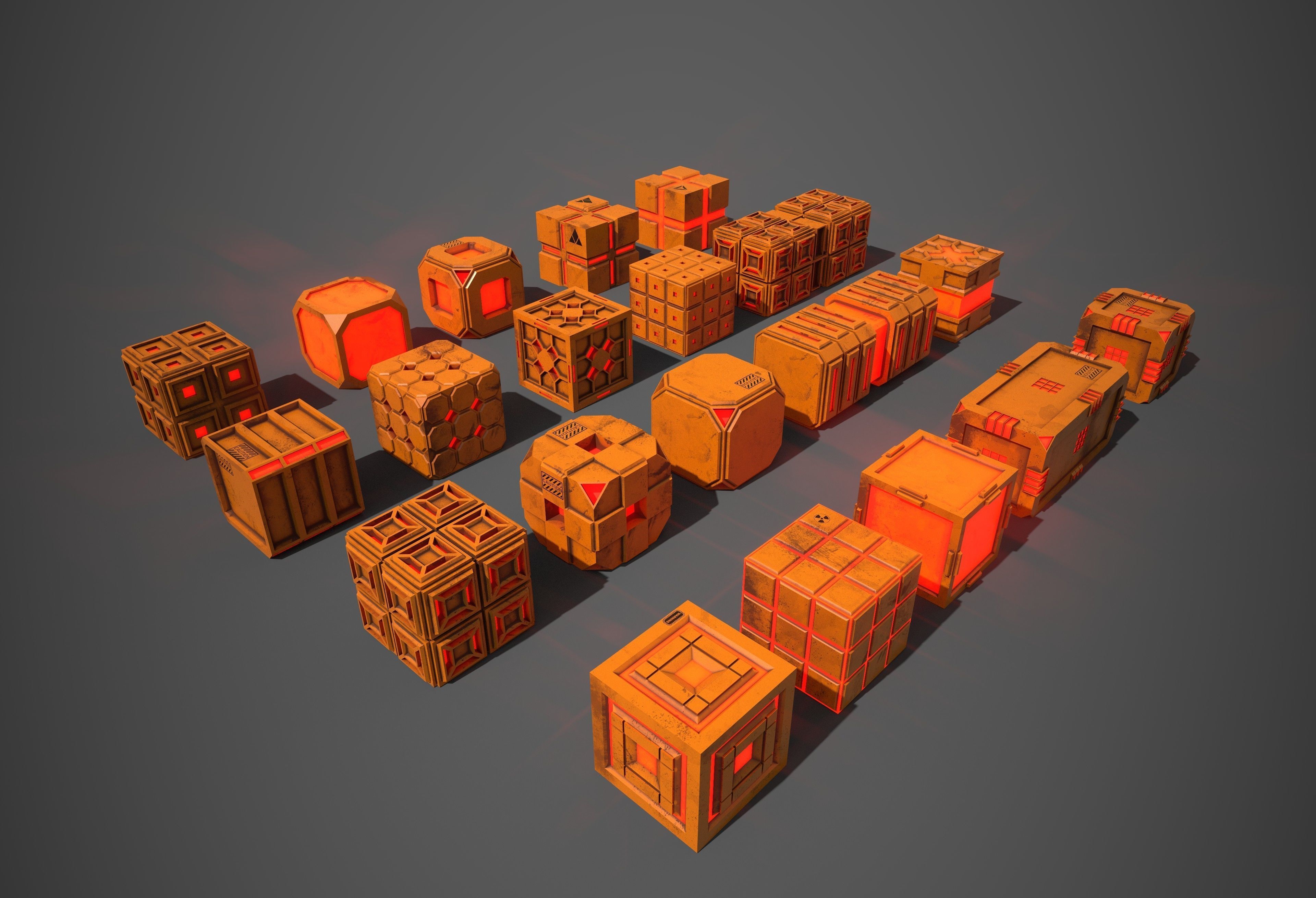 3D model Sic-Fi Box Collection Plastic VR / AR / low-poly | CGTrader