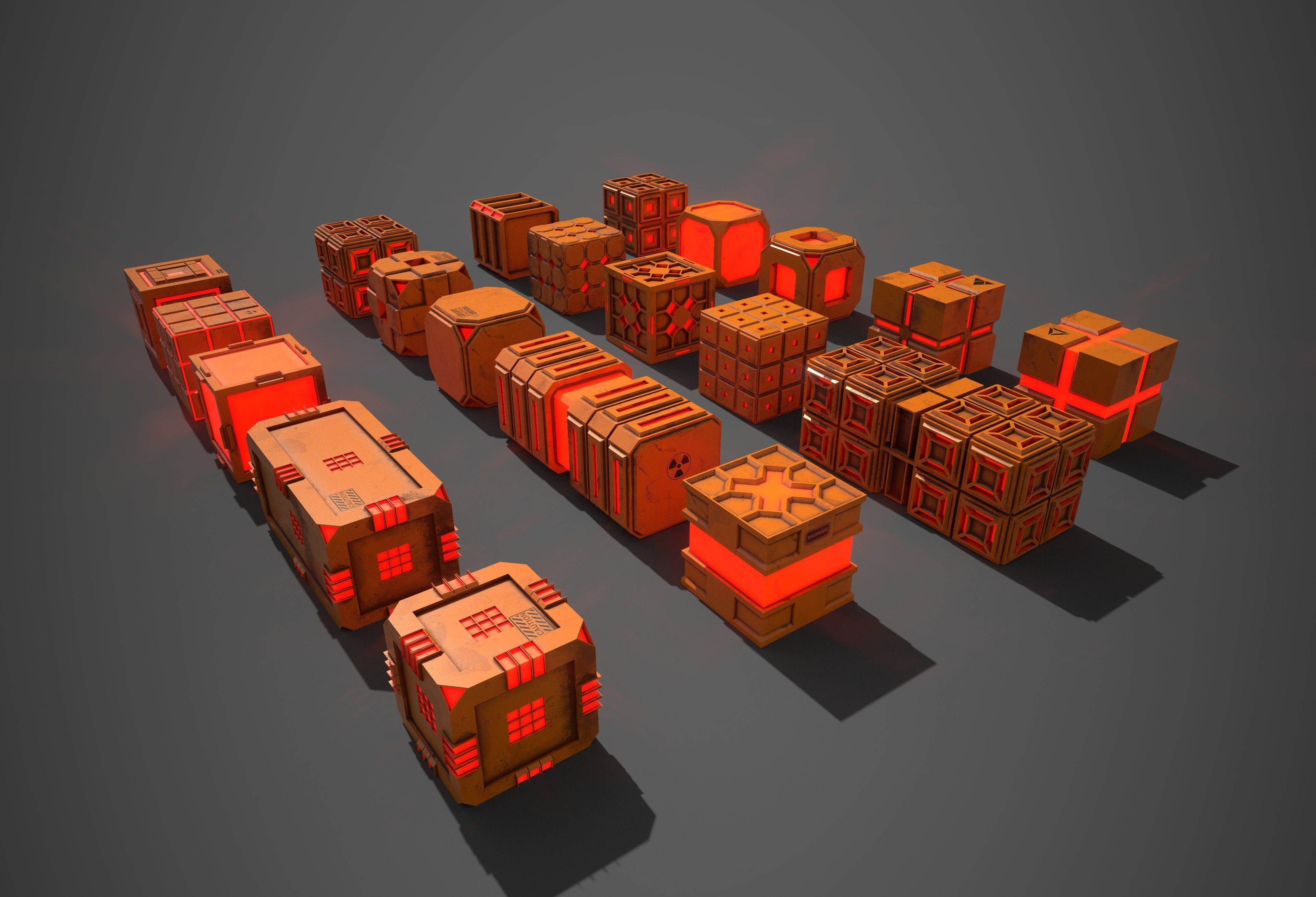 3D model Sic-Fi Box Collection Plastic VR / AR / low-poly | CGTrader