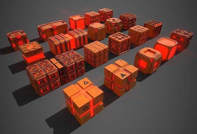 3D model Sic-Fi Box Collection Plastic VR / AR / low-poly | CGTrader