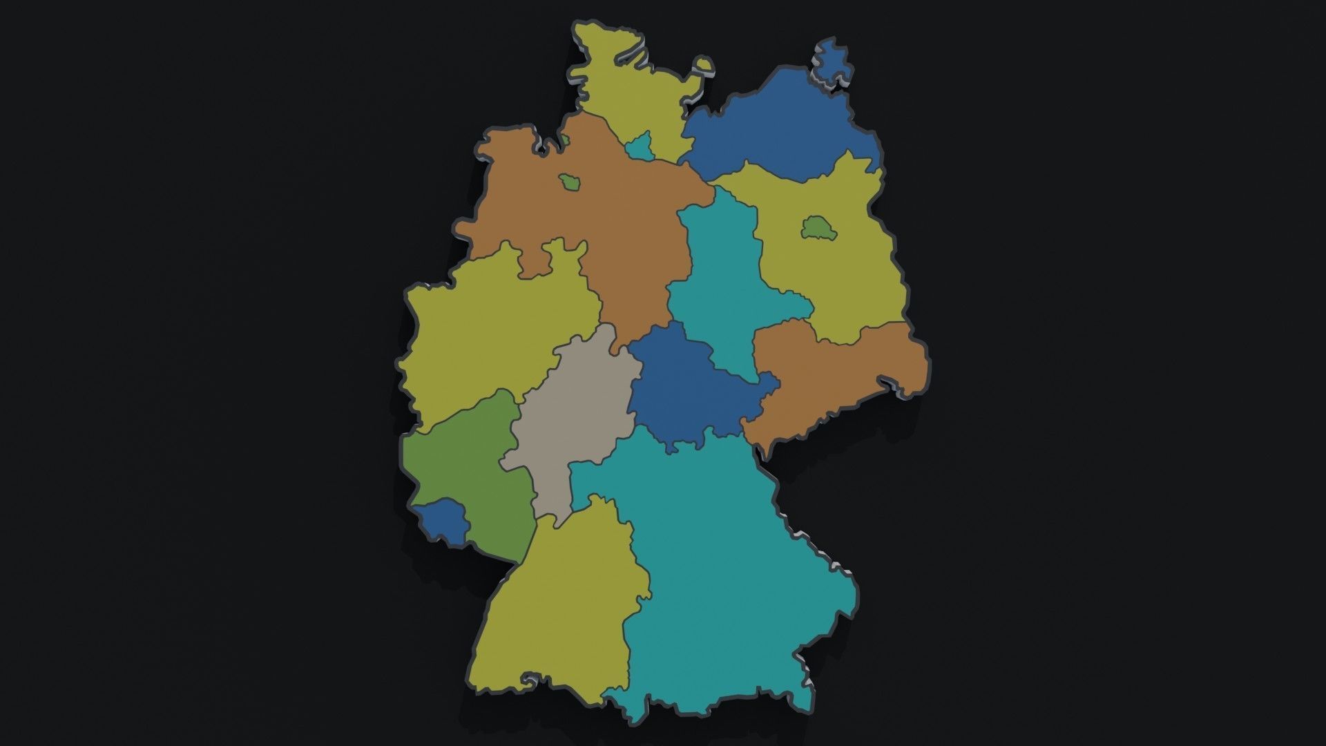 3D model Political Map of Germany VR / AR / low-poly | CGTrader