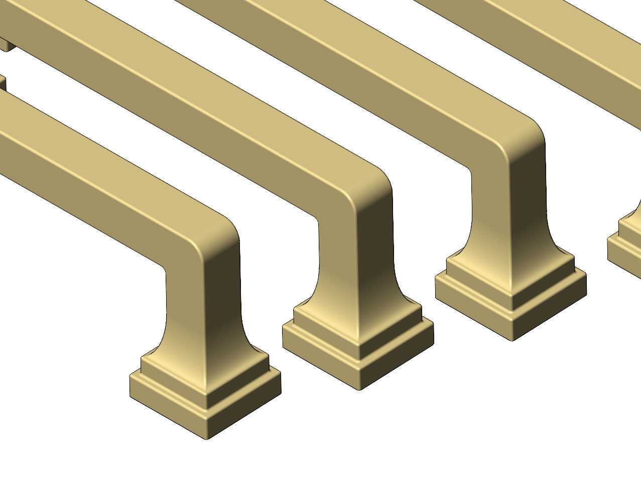 Cabinet drawer handle and pull N001 miniset 3D model 3D printable ...