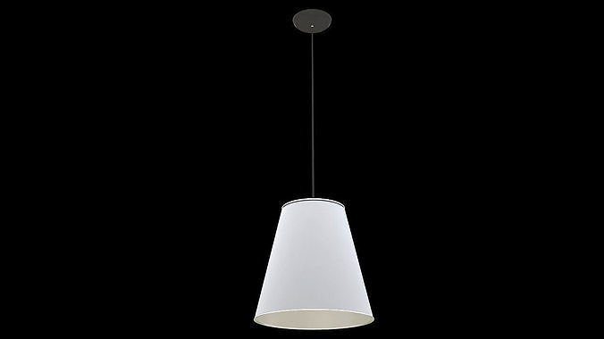 white fabric hanging lamp 3D model | CGTrader
