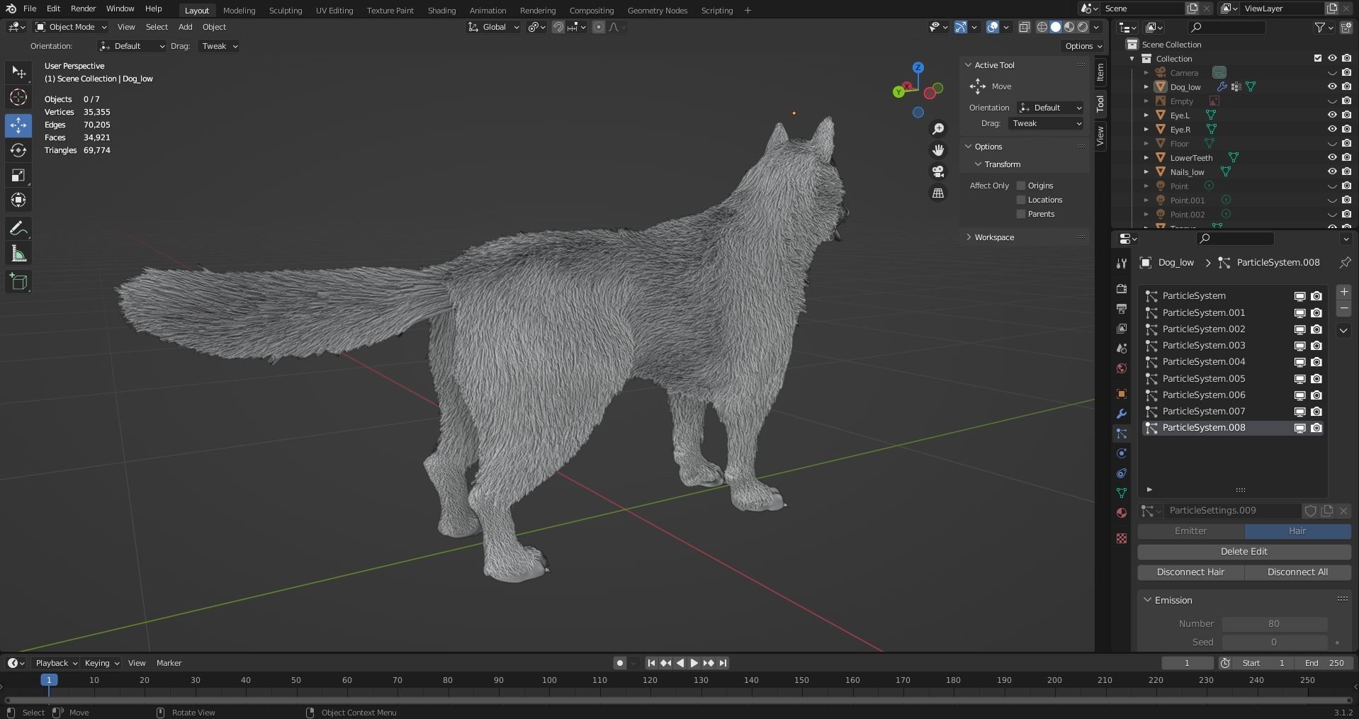 3D model Fur Gray Wolf V02 NO Rigged VR / AR / low-poly | CGTrader