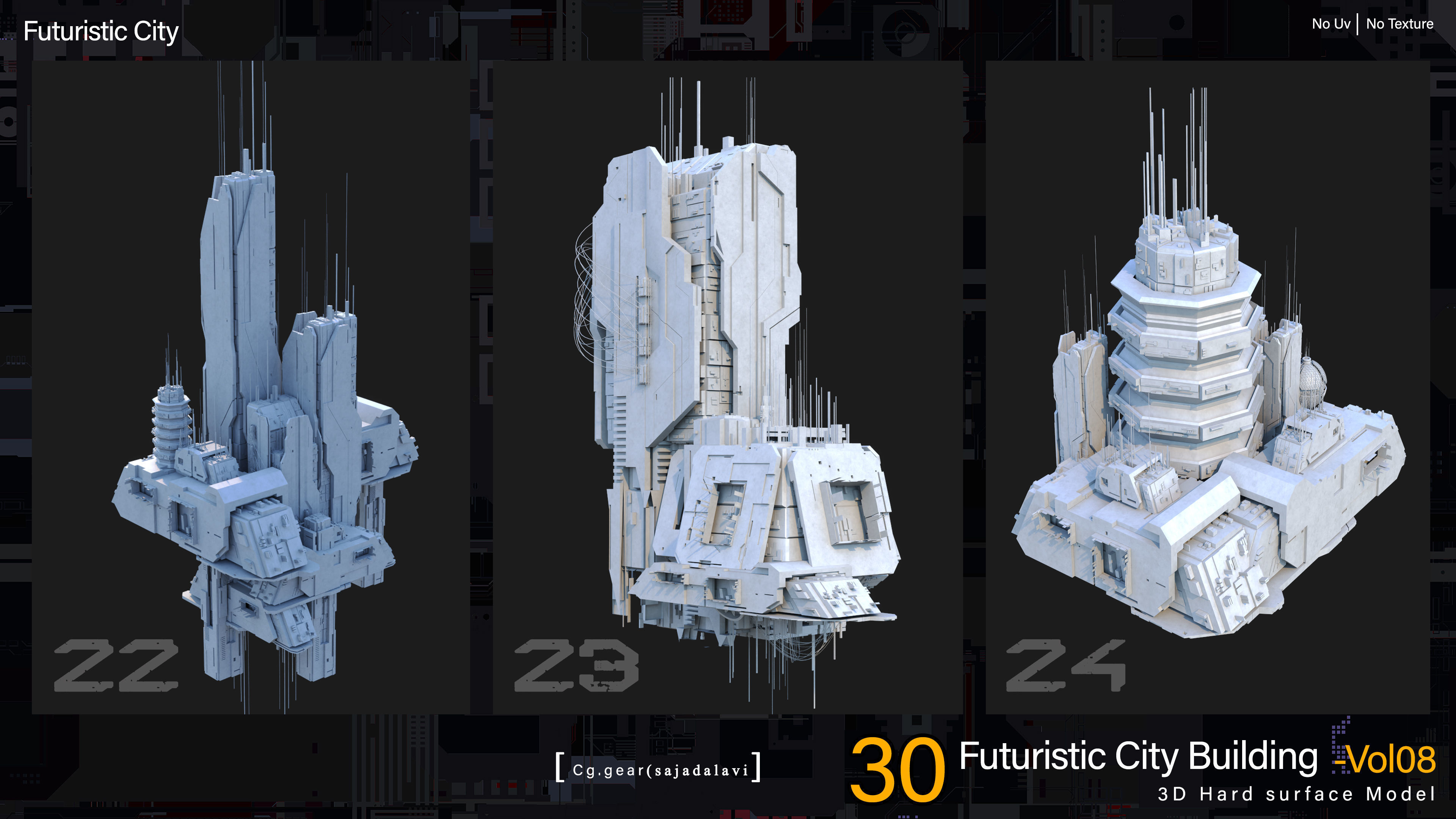 futuristic Sci-fi City Building pack vol 08 3D model | CGTrader