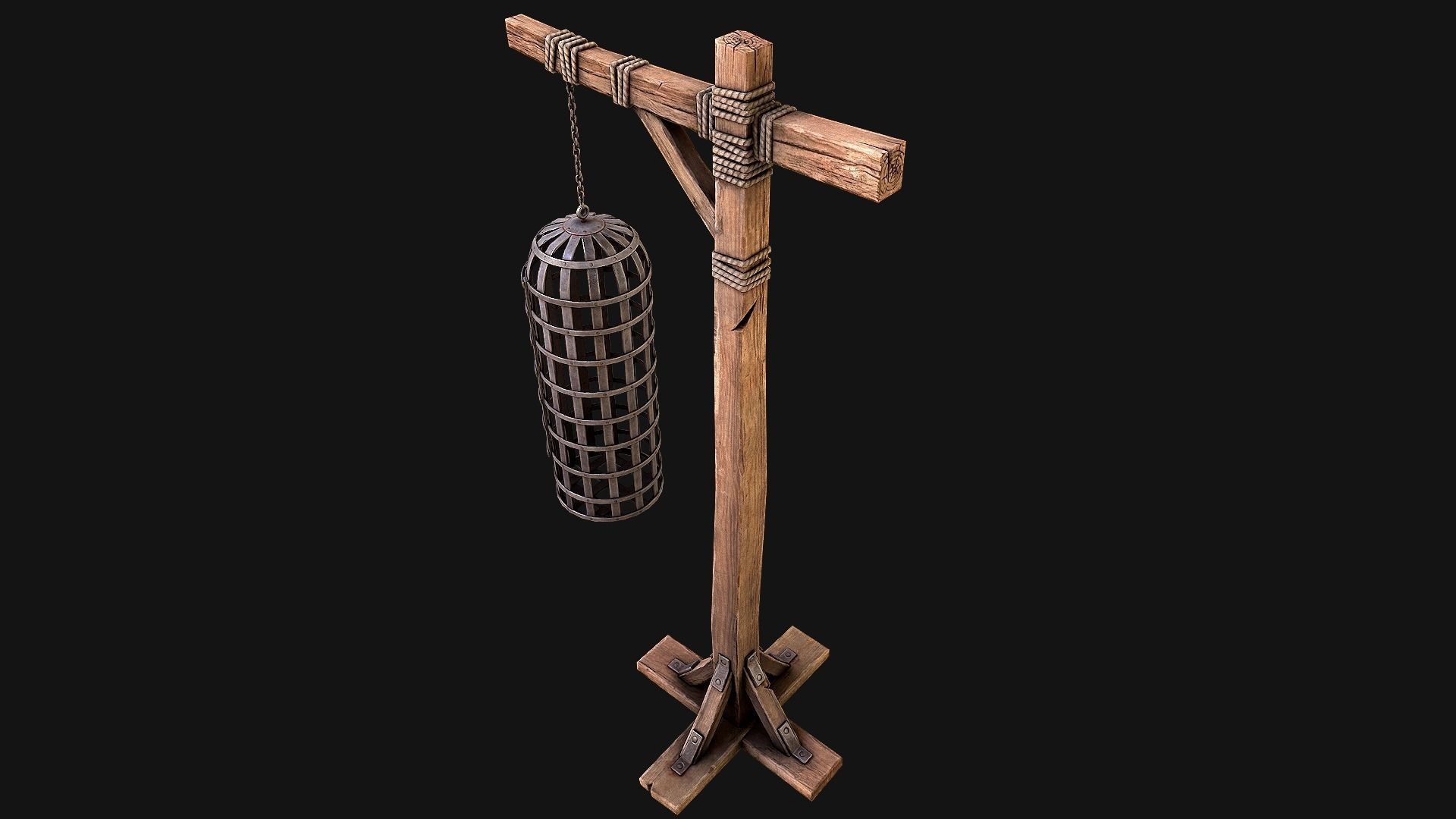 3D model Medieval Torture Cage Set VR / AR / low-poly | CGTrader