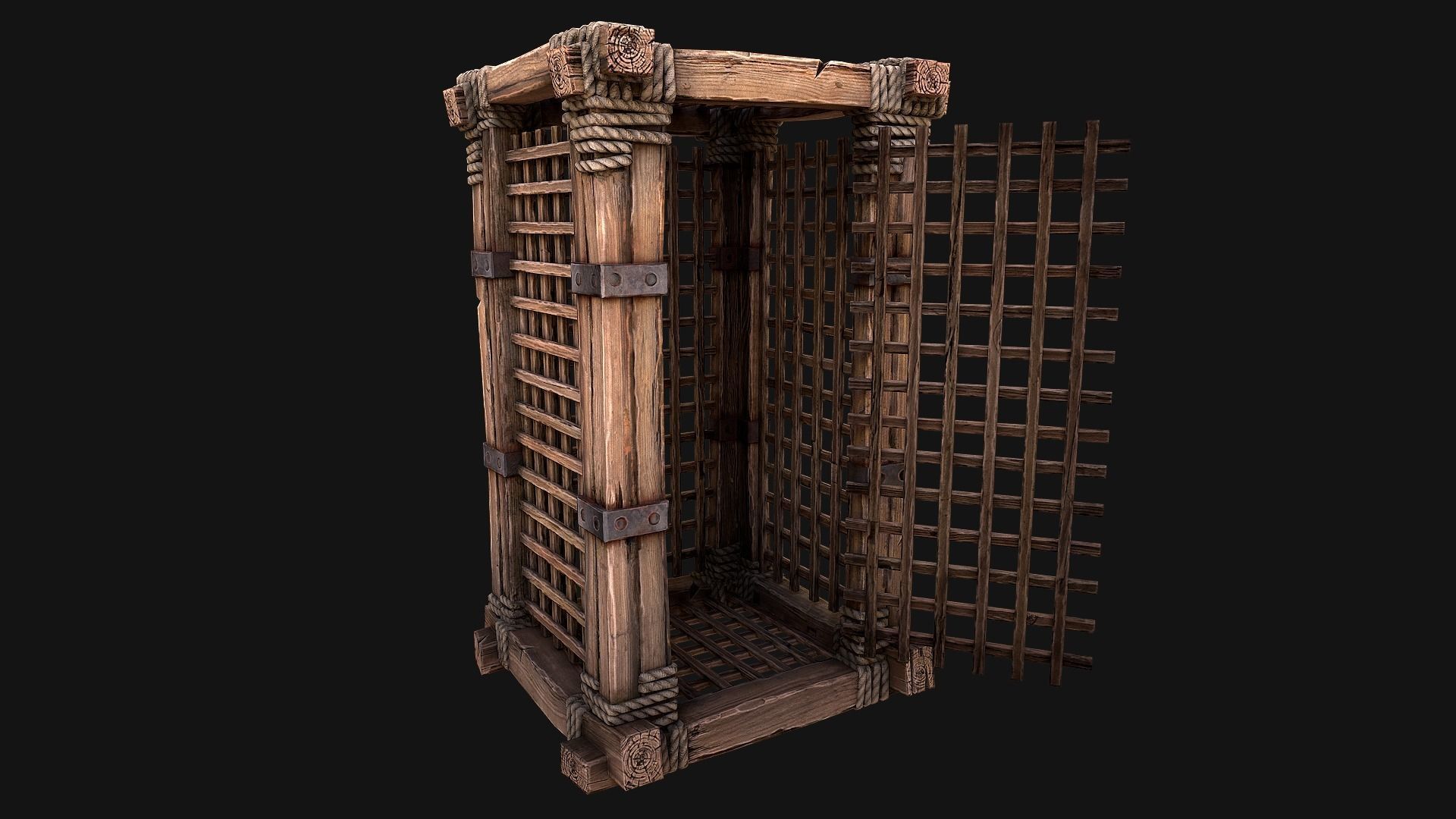 3D model Medieval Torture Cage Set VR / AR / low-poly | CGTrader
