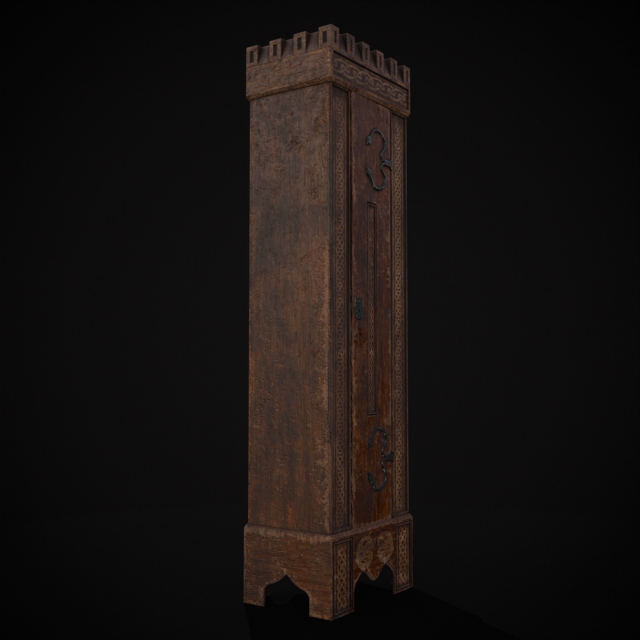 3D model Rustic Medieval Cloak Wardrobe VR / AR / low-poly | CGTrader