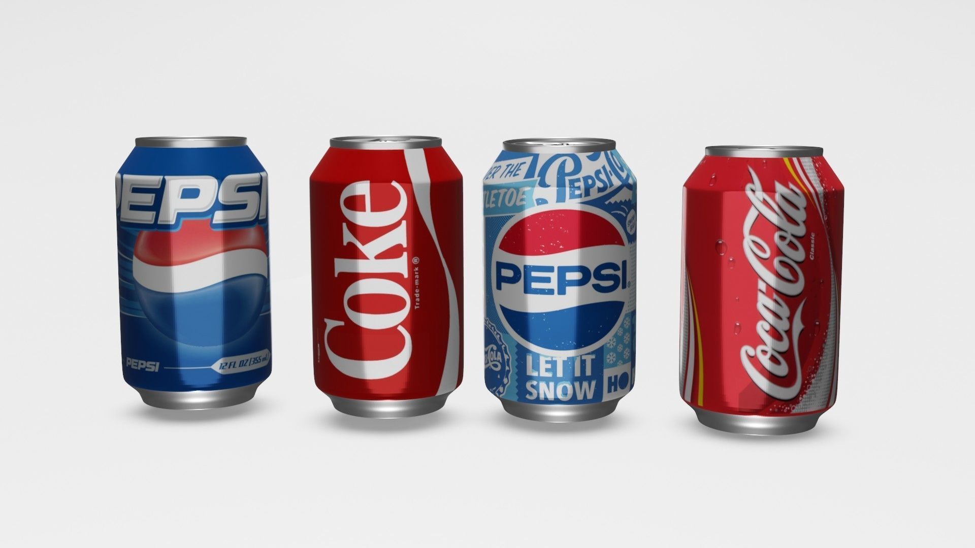 Coca Cola and Pepsi Cans 3D model | CGTrader
