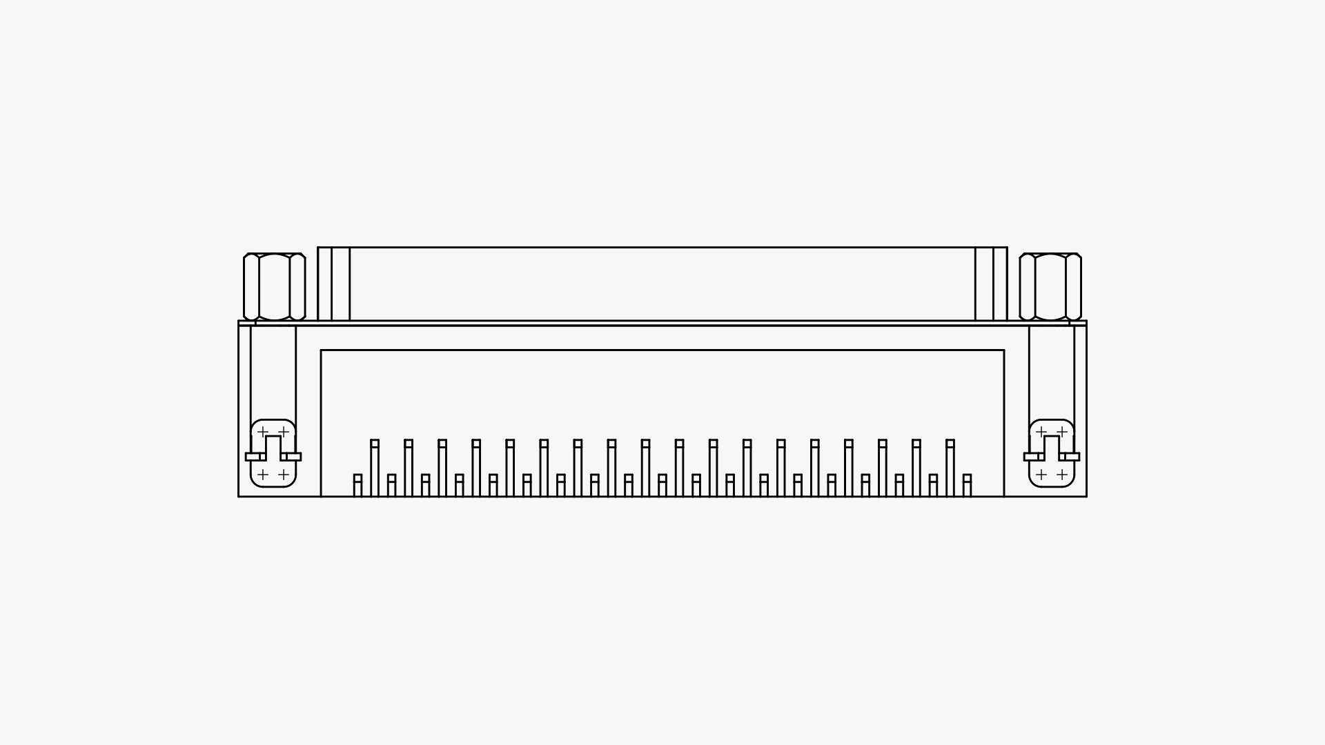 DB37 male connector elbow through hole 3D model | CGTrader
