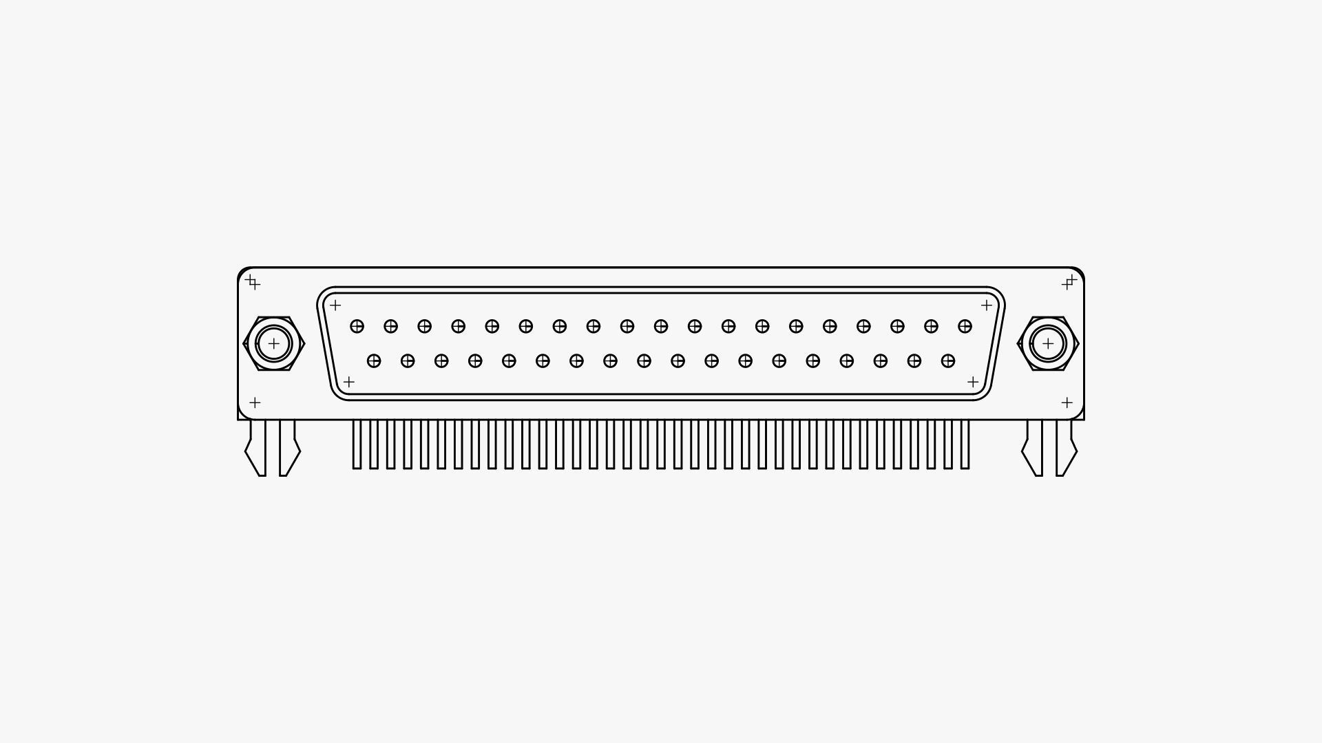 DB37 male connector elbow through hole 3D model | CGTrader