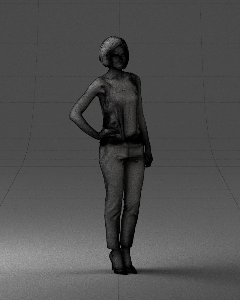 Blonde girl in red trousers 0202 3D Print Ready 3D model 3D printable | CGTrader