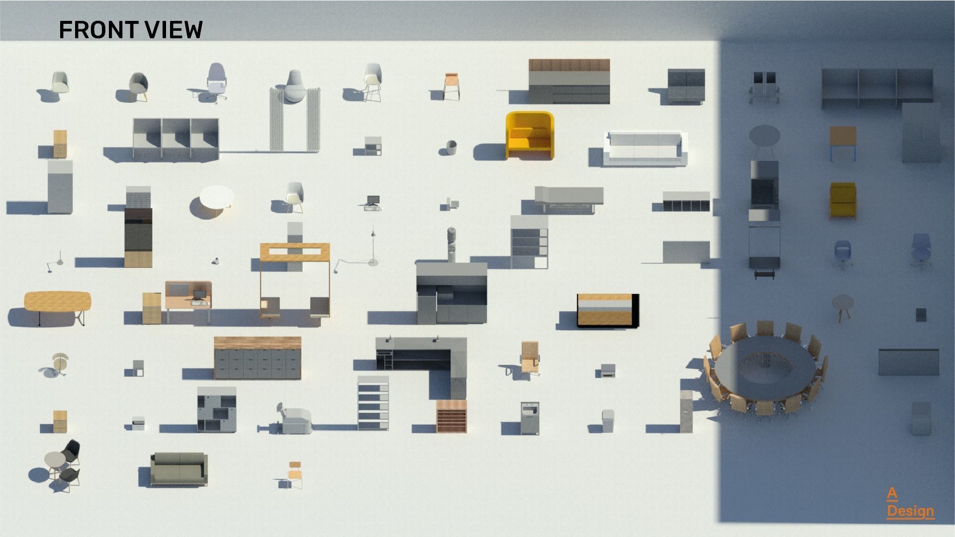 Office equipment - Pack of revit families 3D model | CGTrader