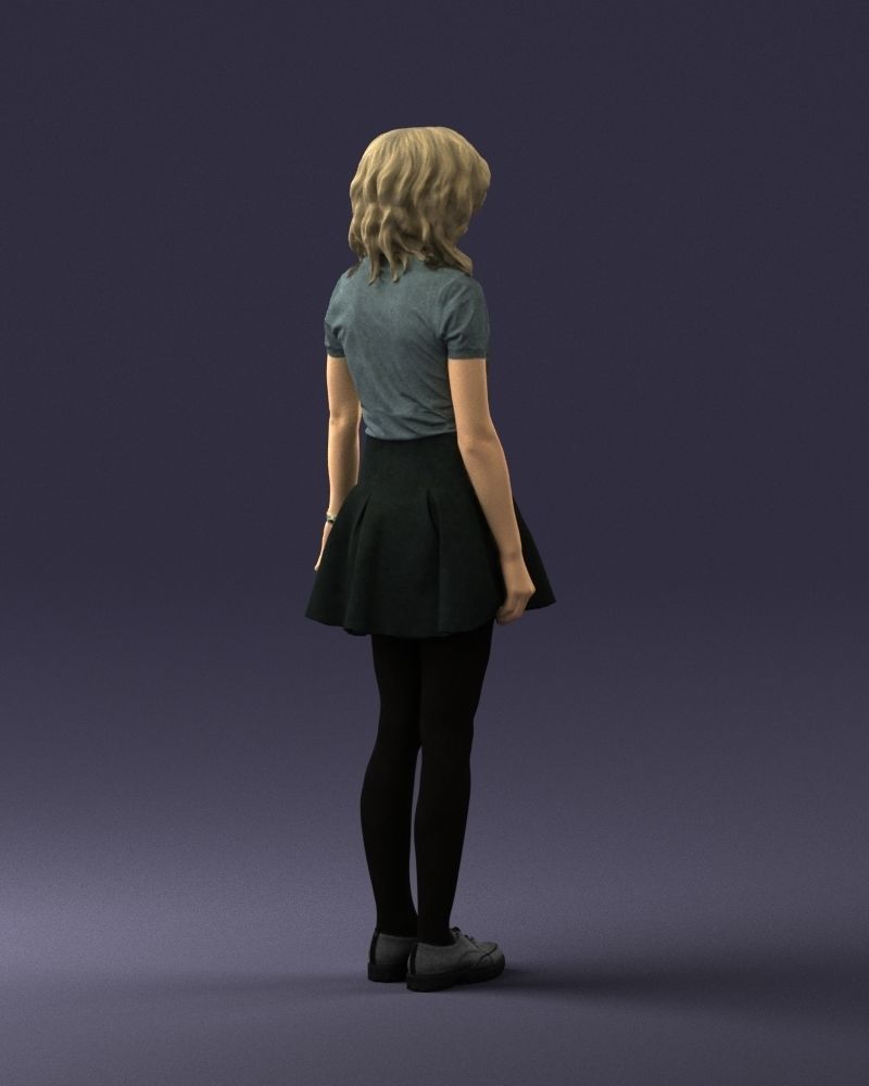 Blonde in a skirt with a tattoo 0267 3D Print Ready 3D model 3D printable | CGTrader