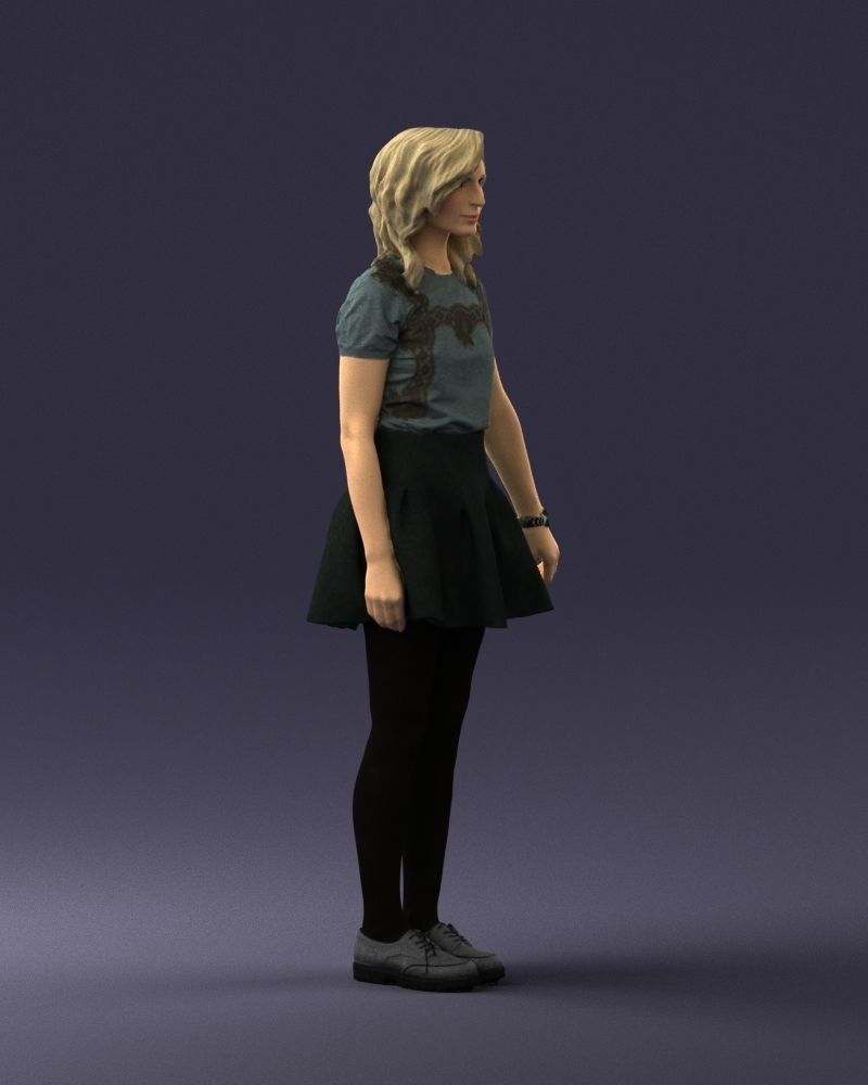 Blonde in a skirt with a tattoo 0267 3D Print Ready 3D model 3D printable | CGTrader