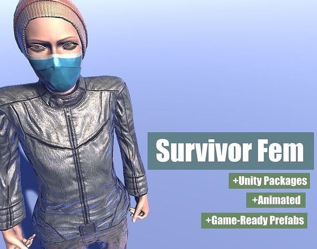 3D model Survivor - animated rigged female VR / AR / low-poly | CGTrader
