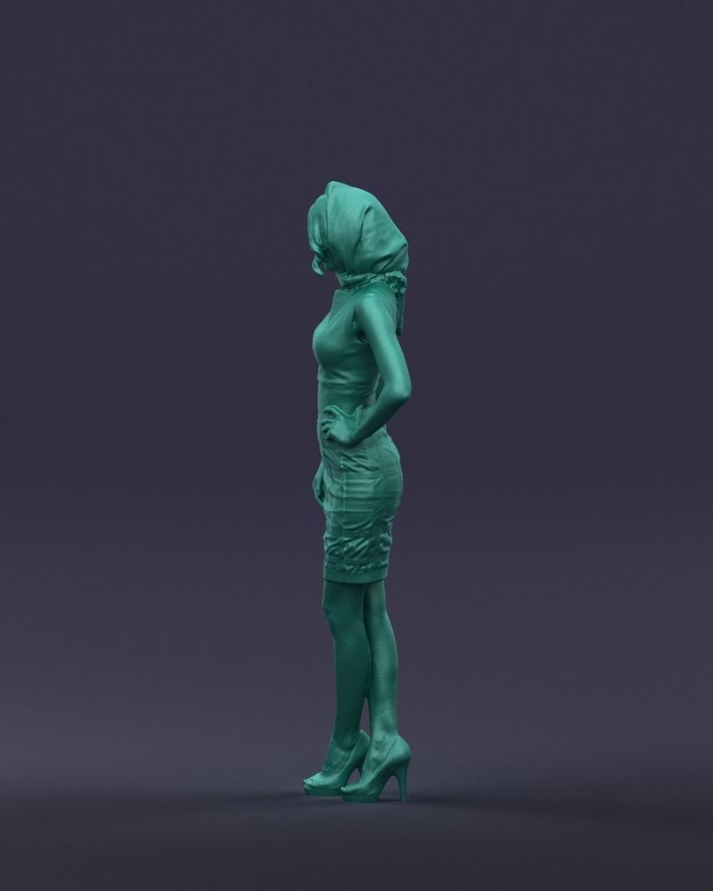 Blue headscarf woman 0426 3D Print ready 3D model 3D printable | CGTrader