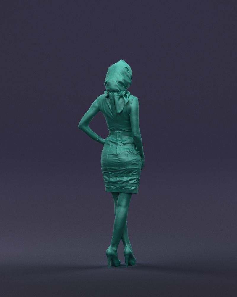 Blue headscarf woman 0426 3D Print ready 3D model 3D printable | CGTrader