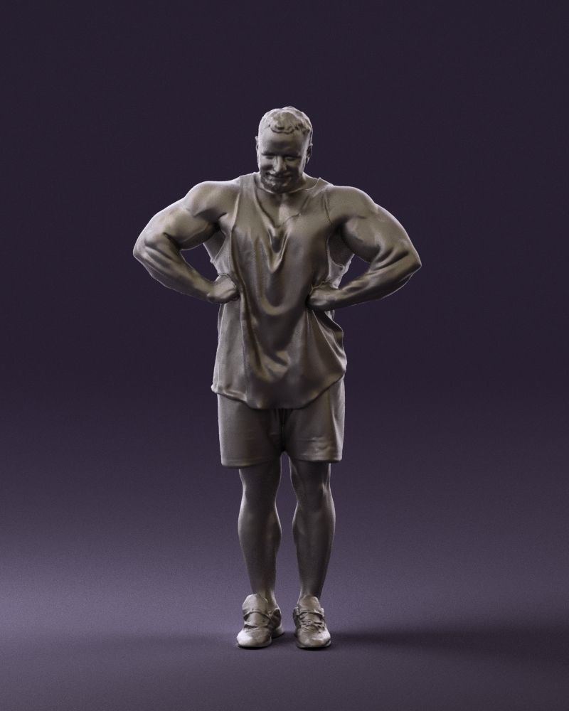 Bodybuilder in green shirt 0783 3D model | CGTrader