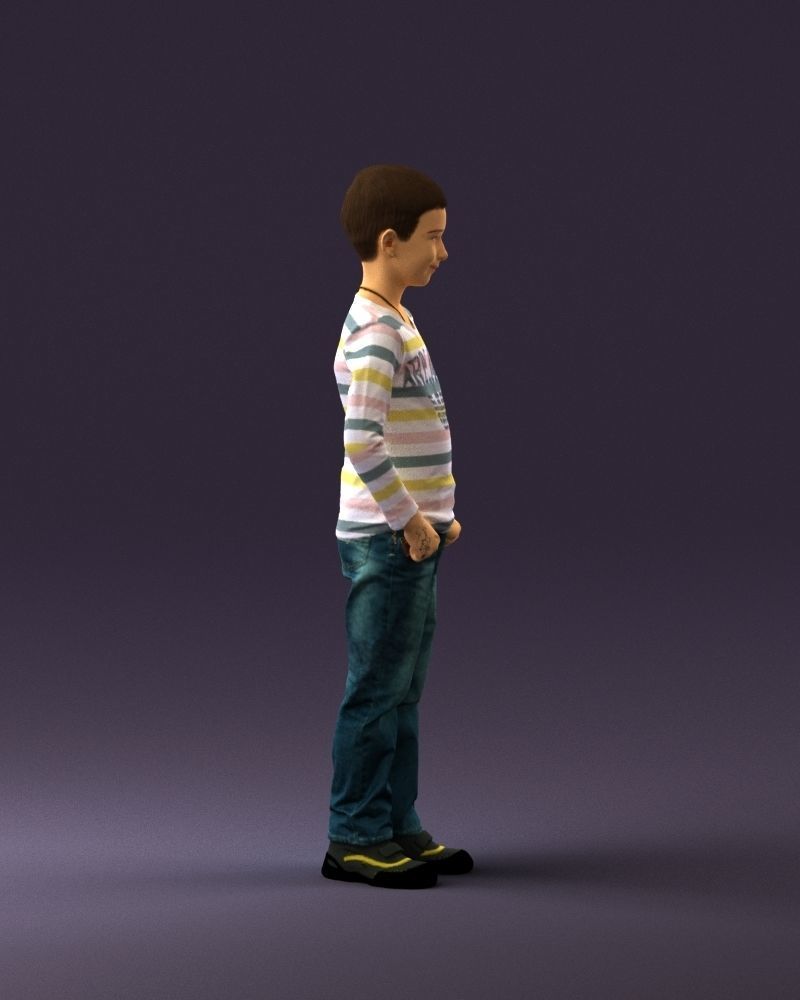 Boy in stripped armani blouse 0883 3D model | CGTrader