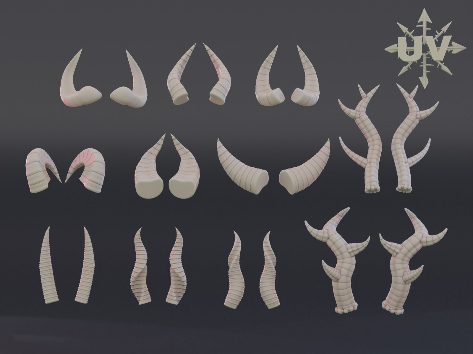 horns and antlers 3D model 3D printable | CGTrader