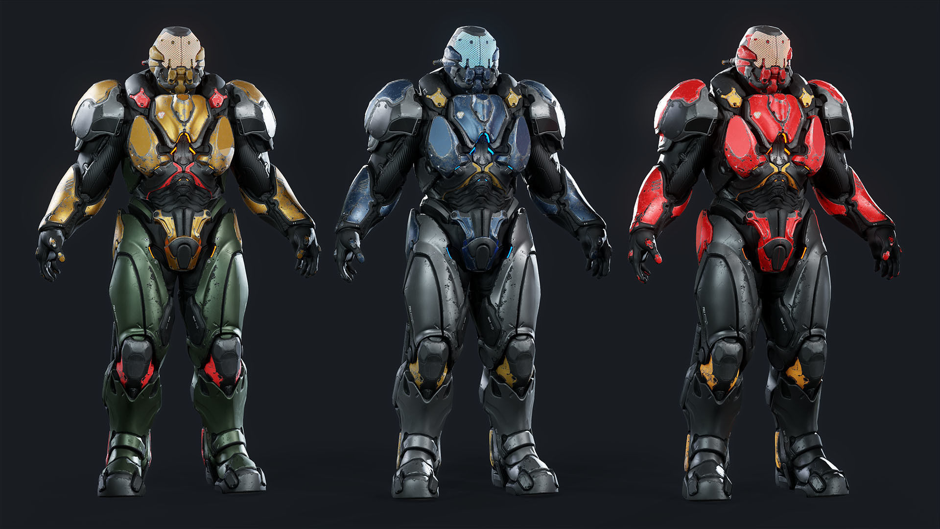 3D model Sci-Fi Heavy Armored Soldier Character with PBR materials VR ...