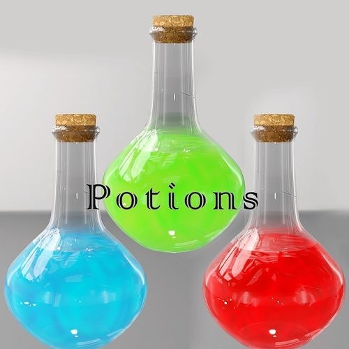 3D model Potions liquid in glass flask VR / AR / low-poly | CGTrader