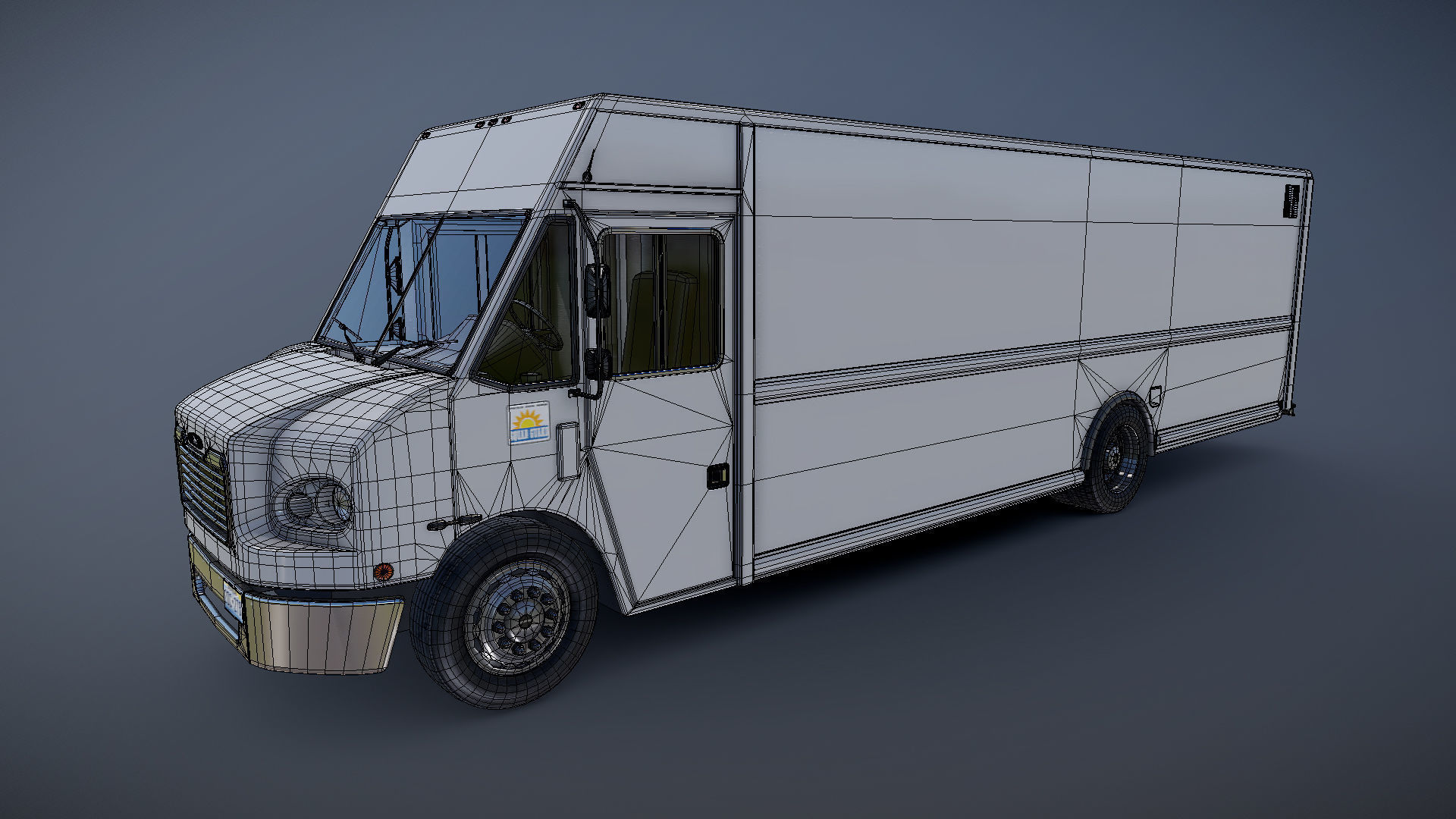 3D model Freightliner MT55 box van VR / AR / low-poly | CGTrader