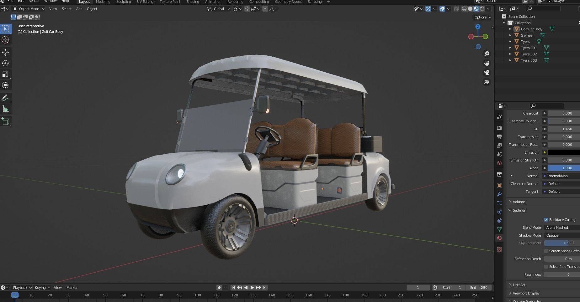 3D model Golf Buggy Car VR / AR / low-poly | CGTrader