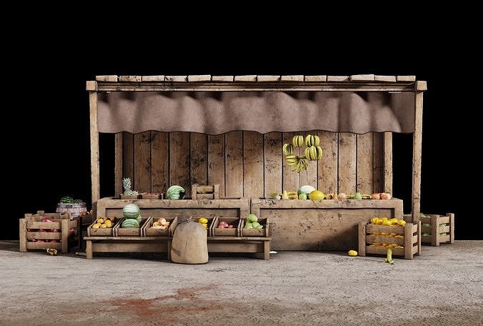 3D model Fruit Shop VR / AR / low-poly | CGTrader