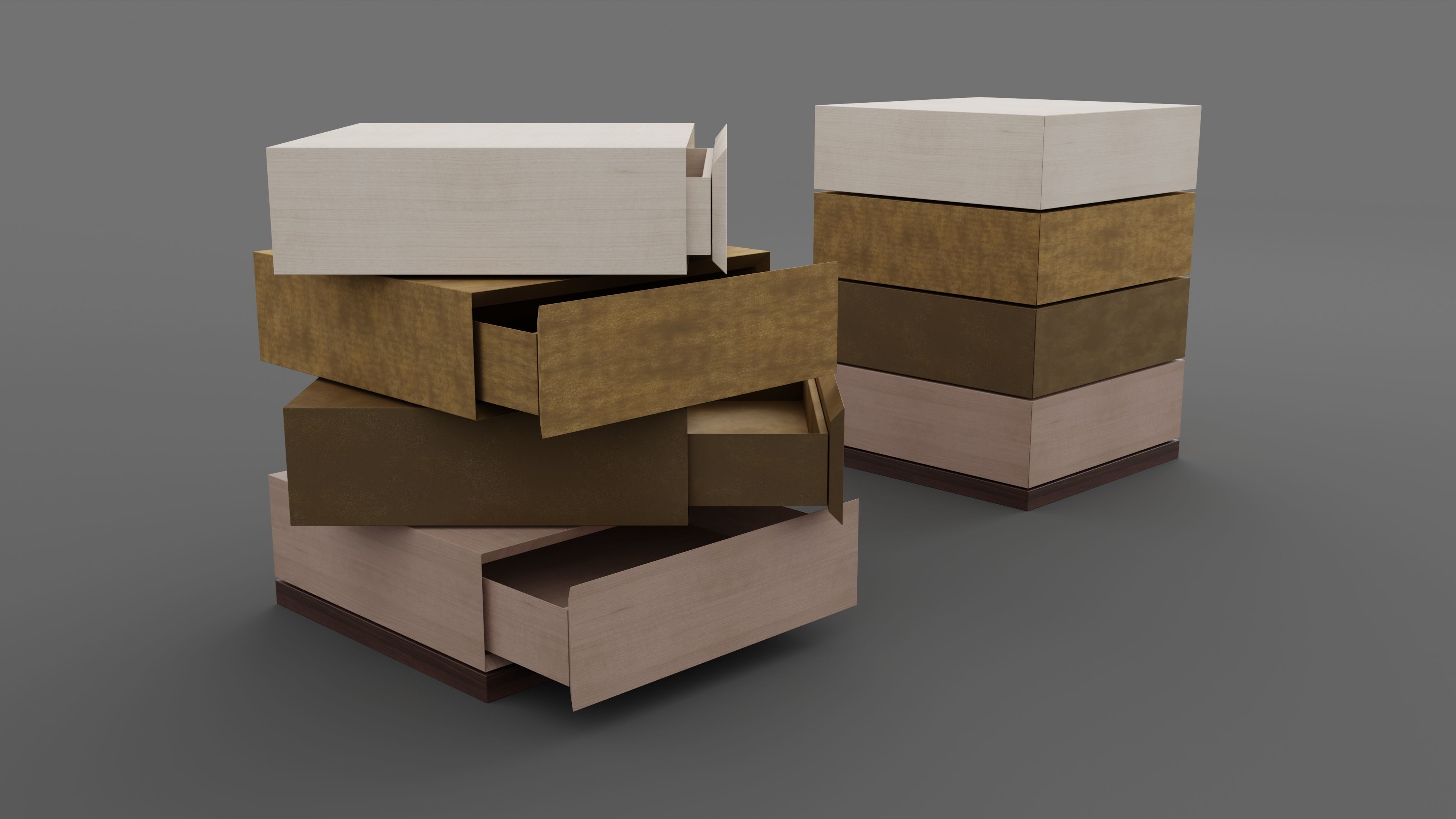 3D model Cubick chest of drawers designed by Paolo Nicolo Rusolen VR ...