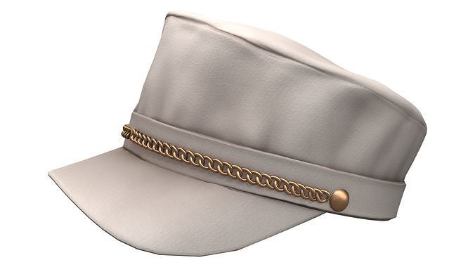 3D model Women White Fashion Captain Marin Hat VR / AR / low-poly ...