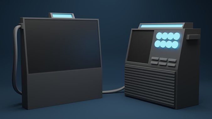 Industrial machine low poly 3D model | CGTrader