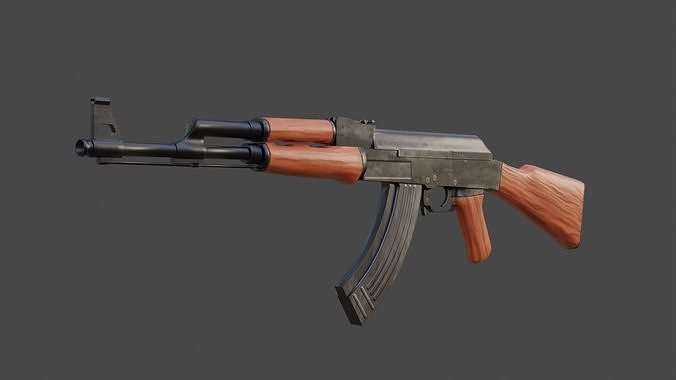 3D model Low Poly AK-47 Unwrapped Textured Game-Ready UDIM VR / AR ...