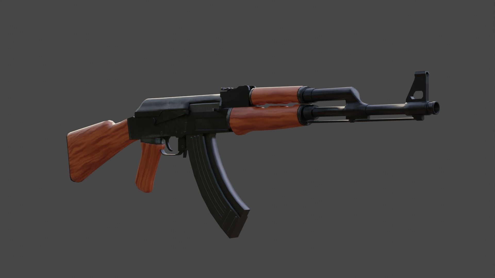 3D model Low Poly AK-47 Unwrapped Textured Game-Ready UDIM VR / AR ...