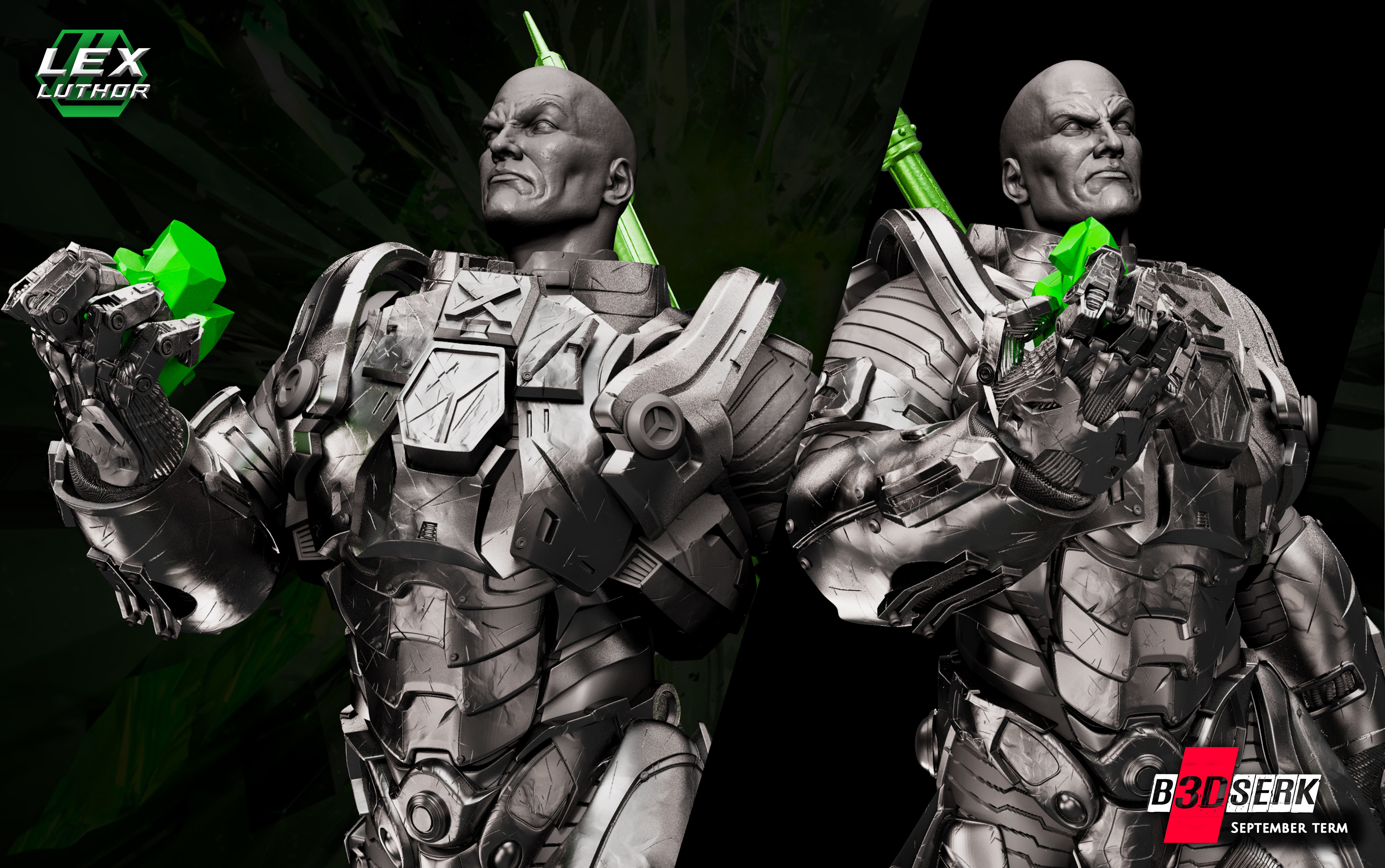 B3DSERK September term 2022 Lex Luthor Sculpture 3D model 3D printable ...