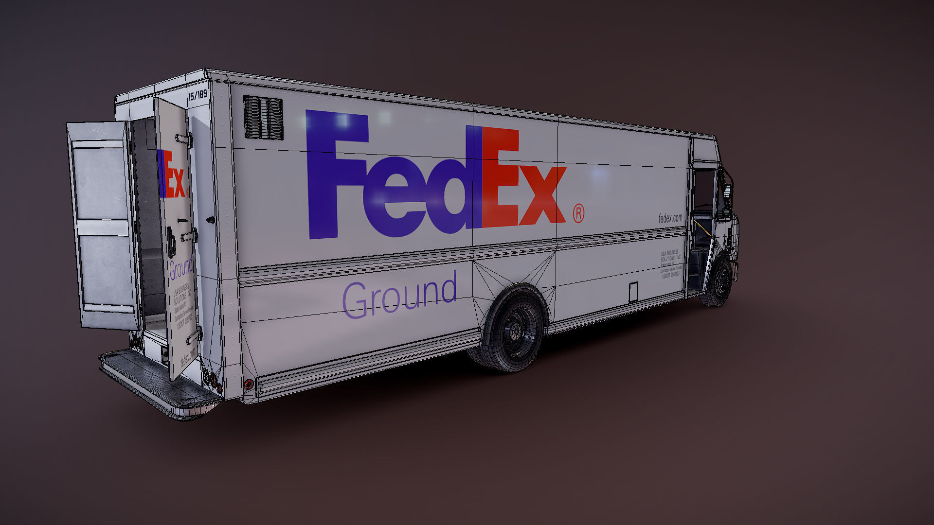 3D model Freightliner FedEx boxvan VR / AR / low-poly | CGTrader